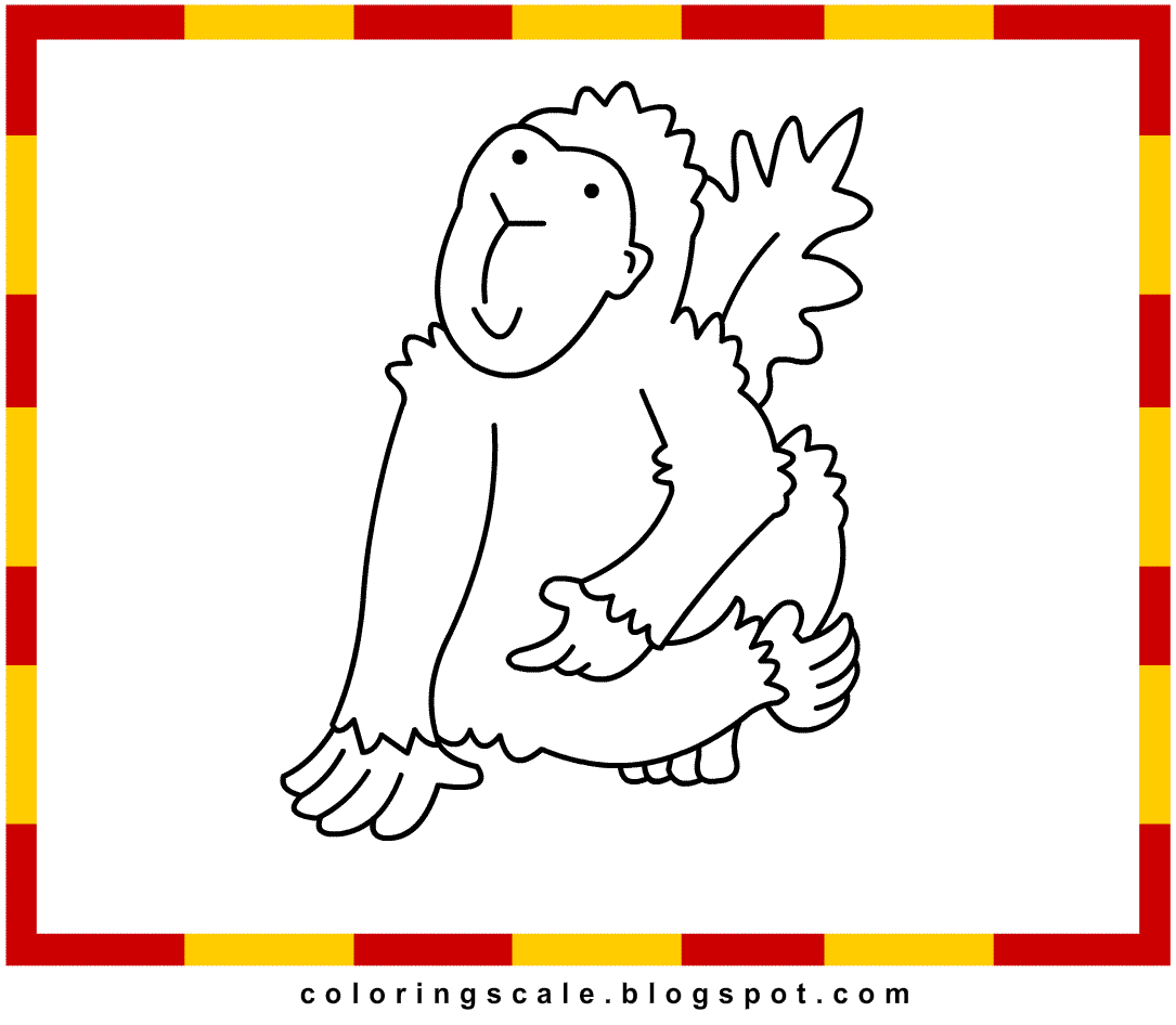 Coloring Pages Printable for kids: Ape coloring pages for kids