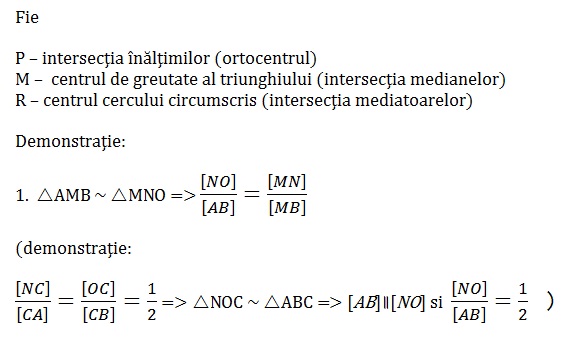 DOCS: Teorema de coliniaritate a lui Euler