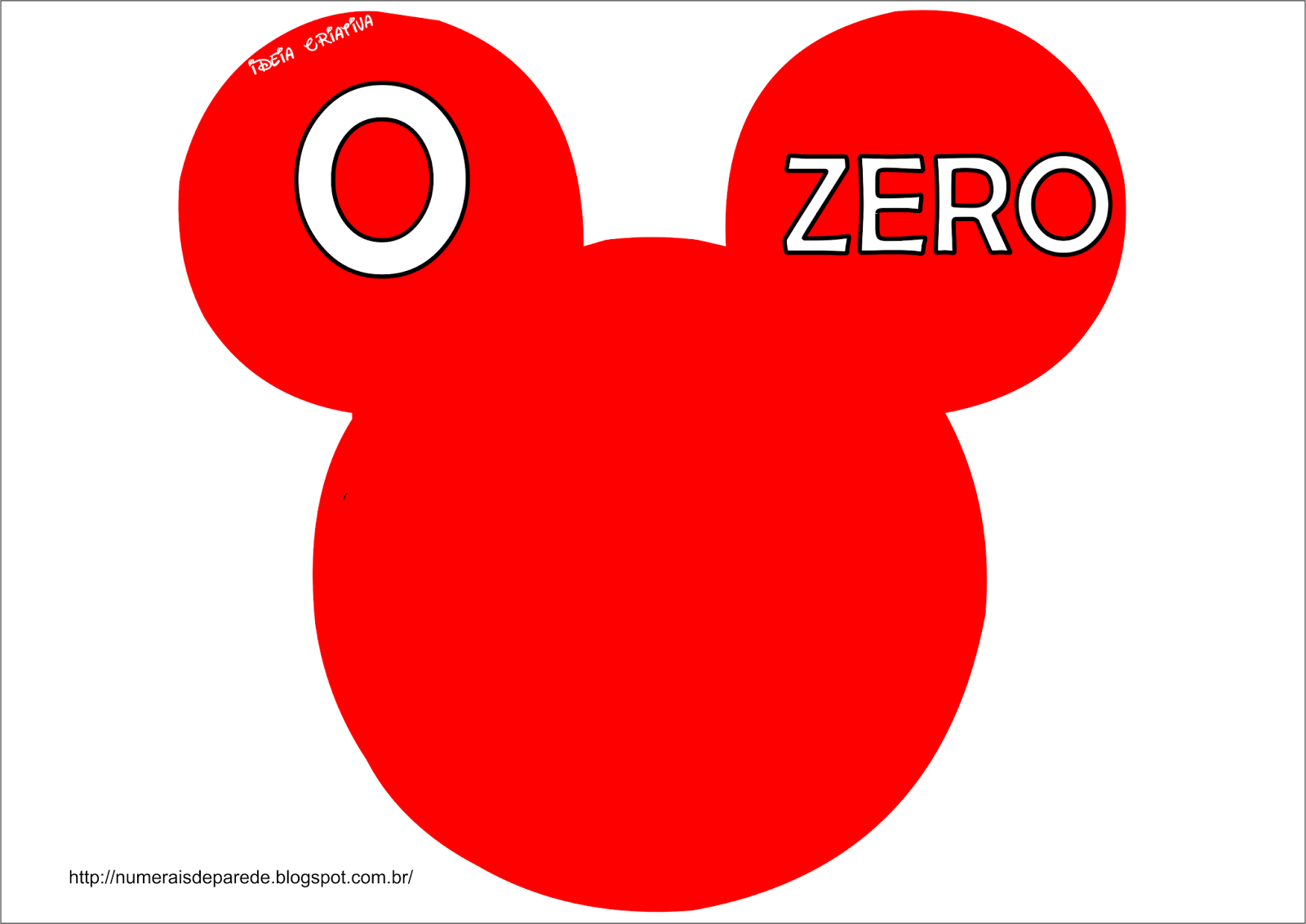 Numerais de Parede Mickey Mouse zero a vinte