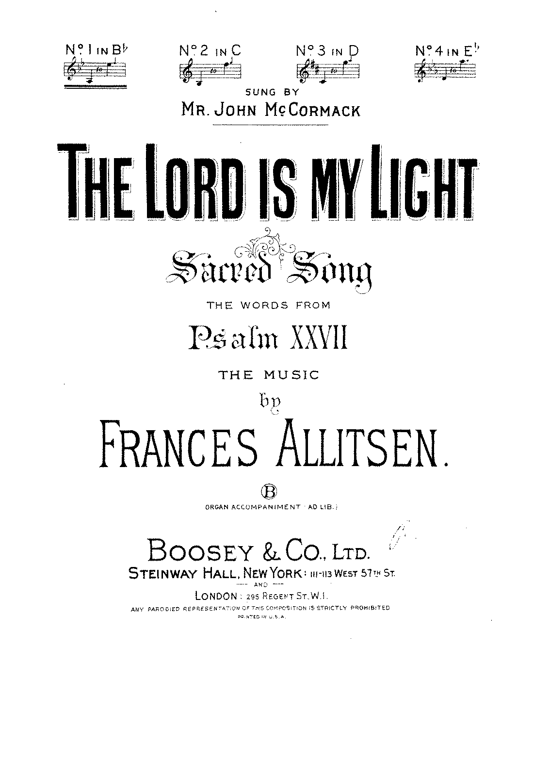 Download The Lord Is My Light Music Sheet in PDF and Watch the Video ...