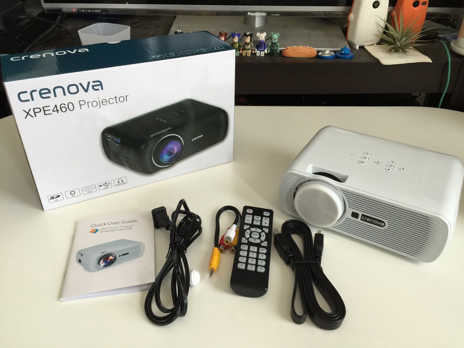 Crenova XPE460ミニLEDプロジェクター 1200ルーメン 800*480解像度 1080PフルHD パソコン・USB TV ...