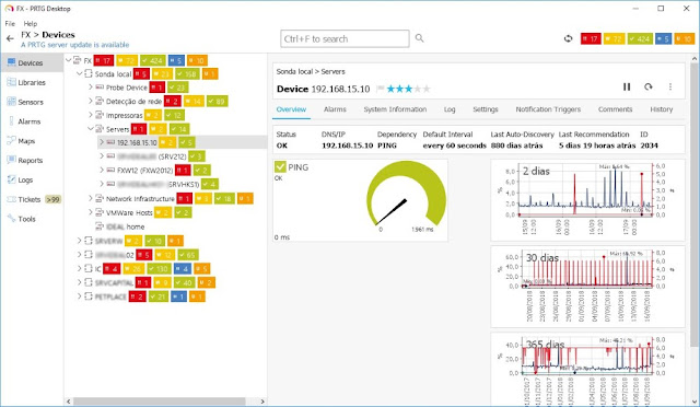 PRTG 2018 Monitorando o ambiente de TI, teste completo - parte 2/3 - IT ...