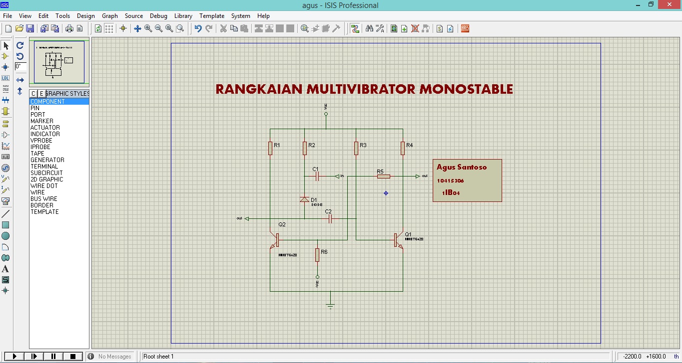 Blog Agus Santoso: Rangkaian Multivibrator Monostable