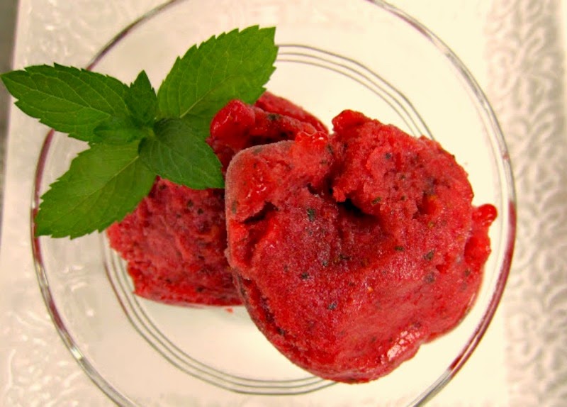 Fresh Strawberry Basil Sorbet | Renee's Kitchen Adventures