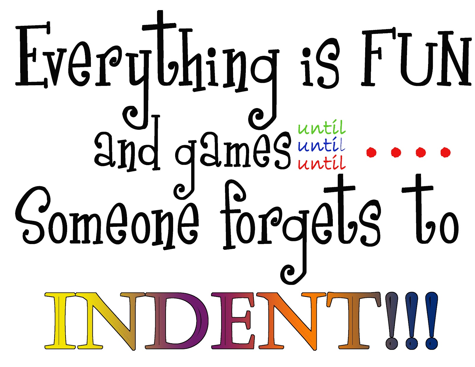 Krazy 4 Writing: Indent Poster