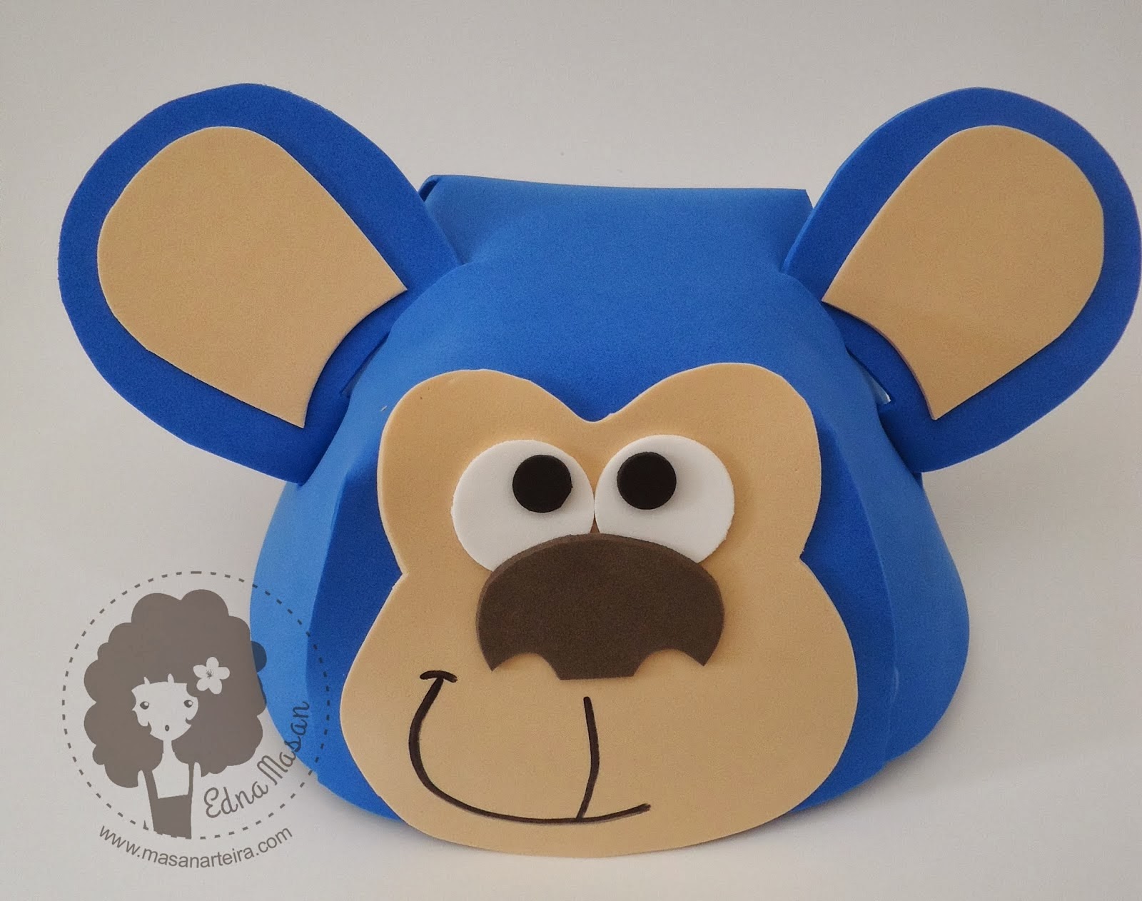 Bonés em eva de bichinhos com molde