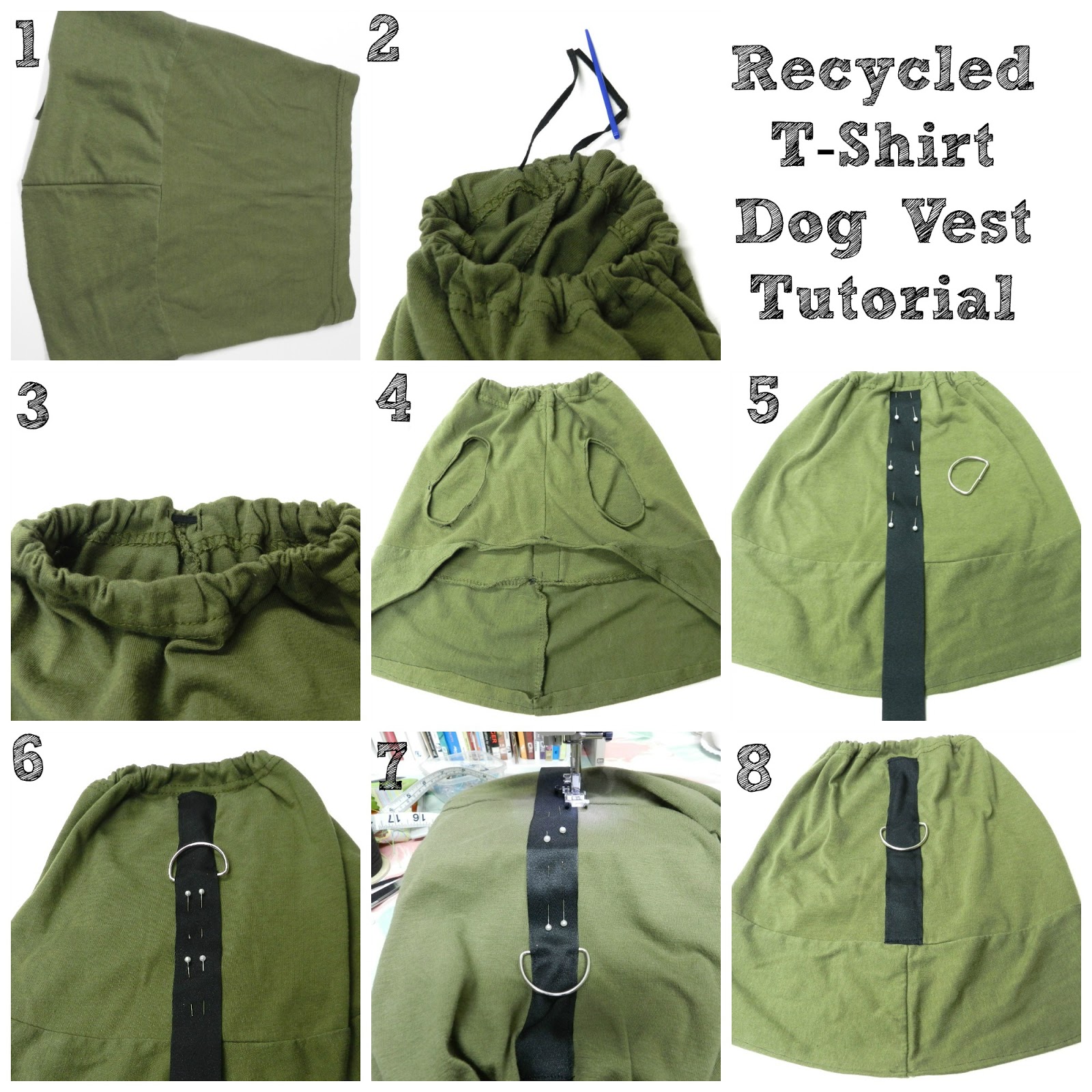 Sewing and Crafting with Sarah: Recycled T-Shirt Doggie Vest