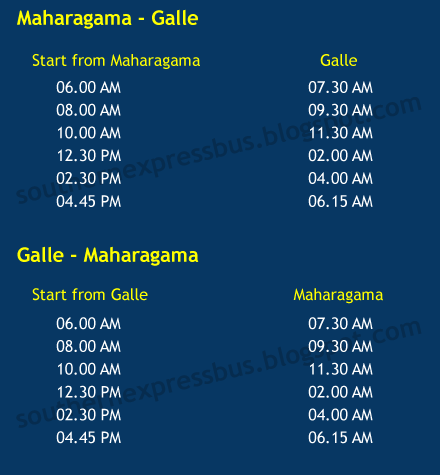 Southern Expressway Bus Service - E1 Express: Expressway Bus Fare Chart