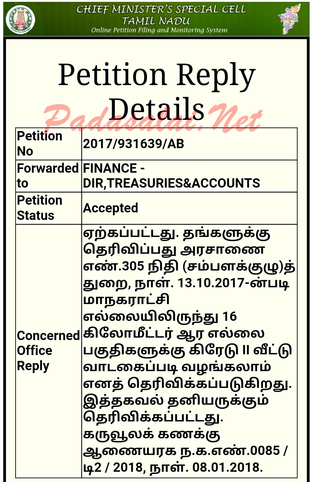 Tanjavur HRA Details ~ Padasalai.Net - No.1 Educational Website