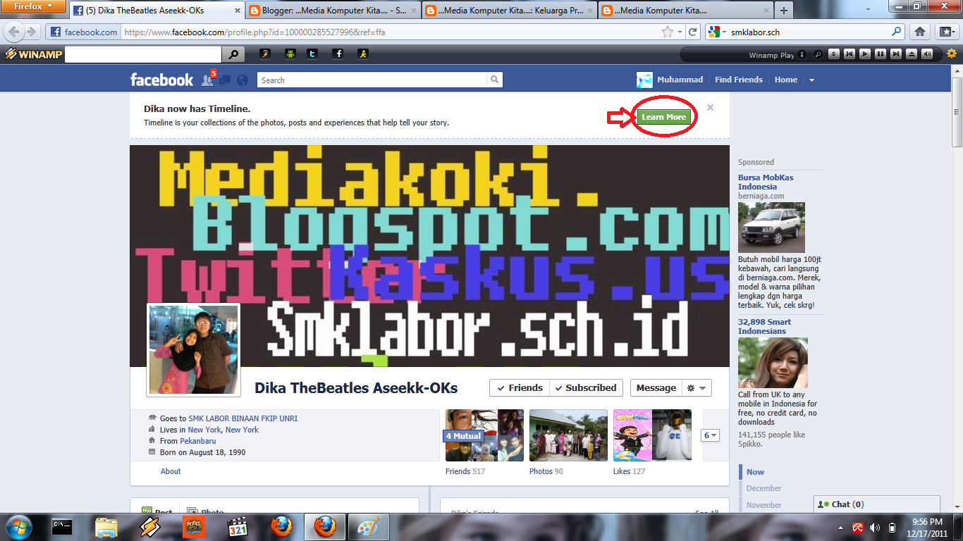 ...Media Komputer Kita....: Cara Membuat Tampilan FB Yang Baru.Di sini ...