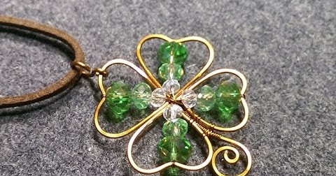 Four Leaf Clover Wire Work Pendant Tutorial / The Beading Gem