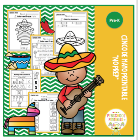 Cinco De Mayo Printable "No Prep" ~ Preschool Printables
