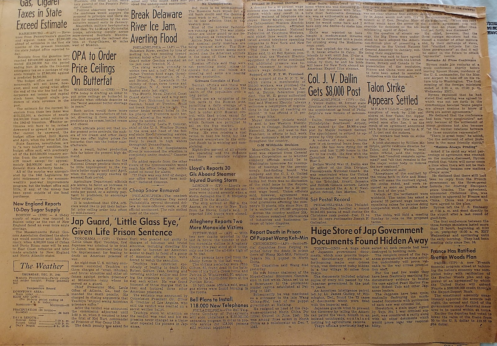 The Johnstown Tribune - WWII: December 27, 1945 - Last Newspaper