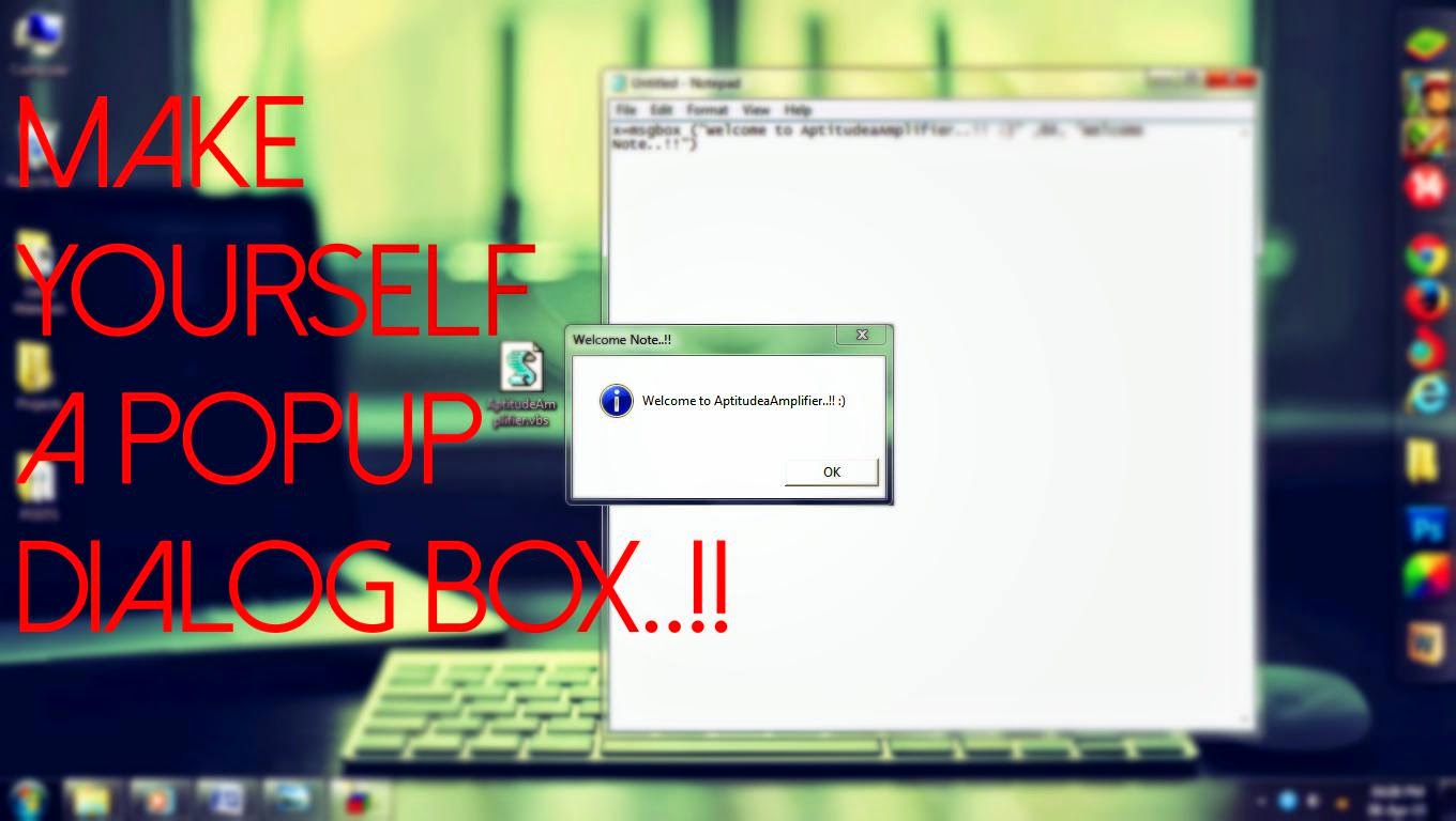 Make Yourself a Popup Dialog Box | Aptitude Amplifier