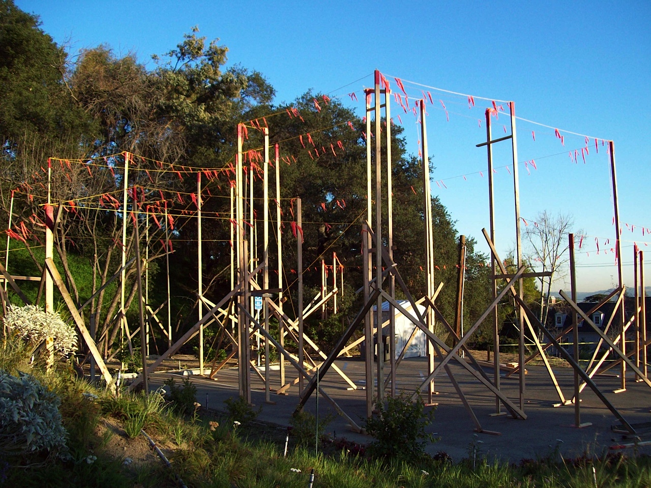 Story pole installers : Construction