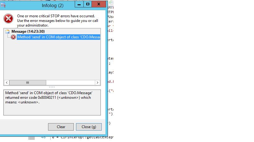 Ax Useful Codes And Errors Method ‘send In Com Object Of Class ‘cdo