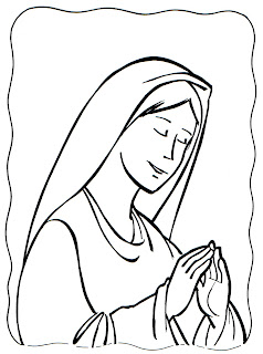 Dibujo de Maria para colorear ~ Dibujos Cristianos Para Colorear
