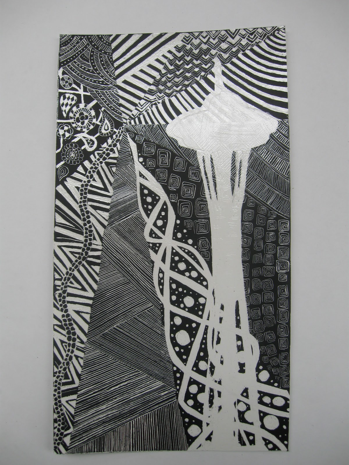 My Art Classroom: Zentangle - Negative Space - Scratchboard