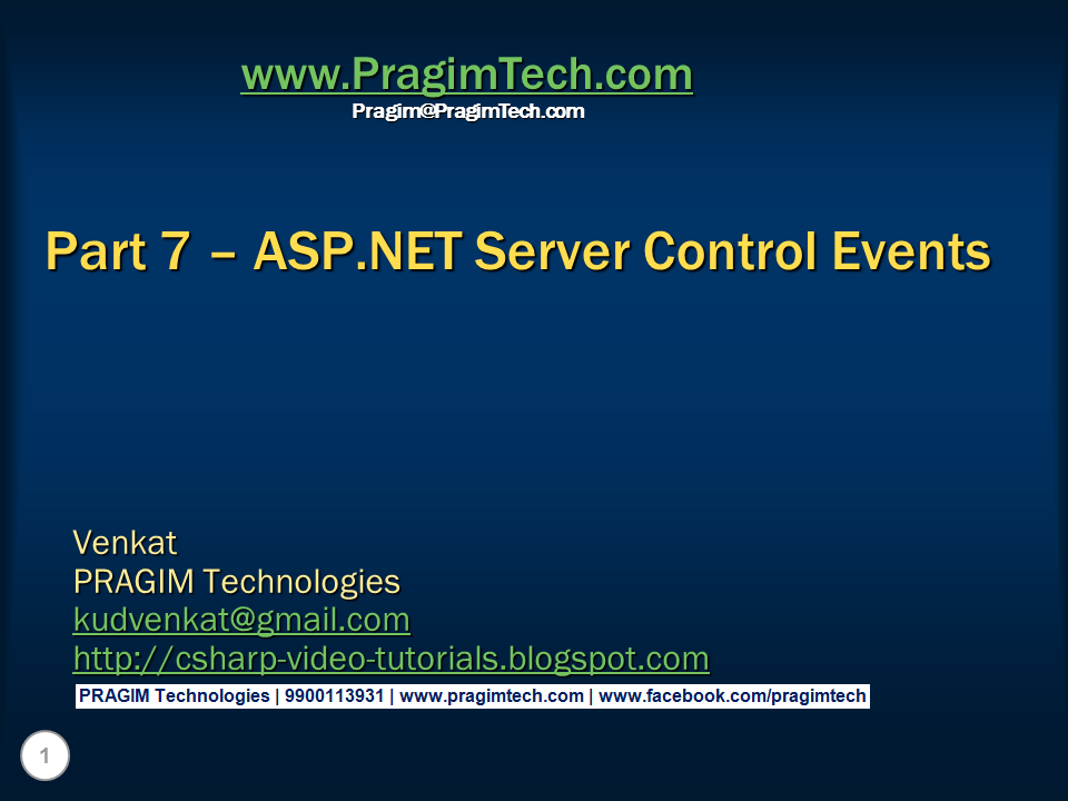 Sql Server Net And C Video Tutorial Part 7 Aspnet Server Control