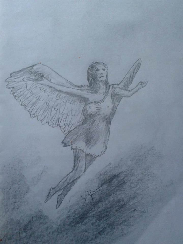 Drawing angel images - SHIJU M DRAWINGS