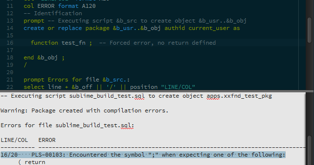 amox :: oracle: Execute SQL*Plus scripts from Sublime Text 2