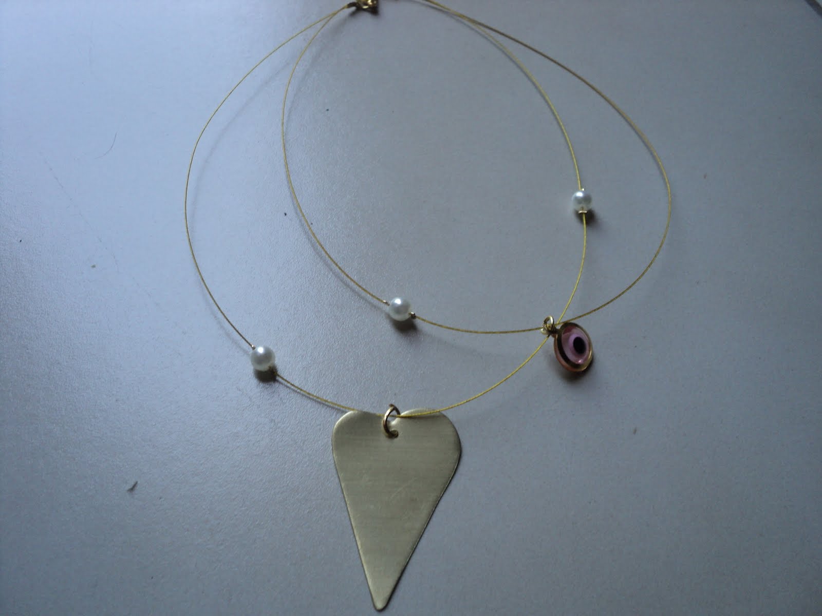 Vero Jewelry: Κολιε με καρδια και ματακι....