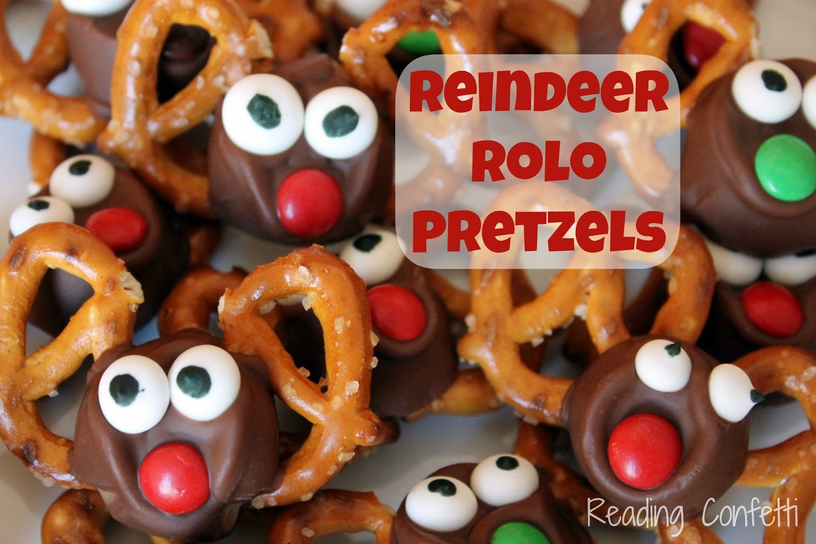 Reindeer Rolo Pretzels & 5 Reindeer Books ~ Reading Confetti