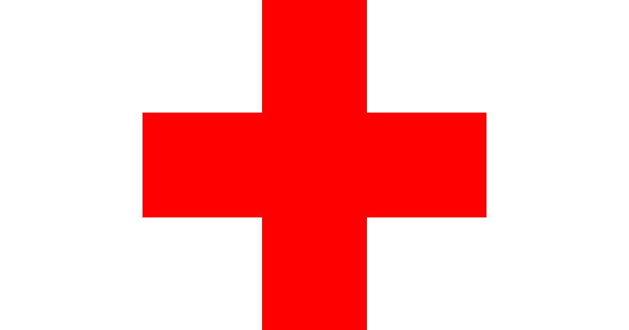 Flag with white cross and red background - frosdgplus