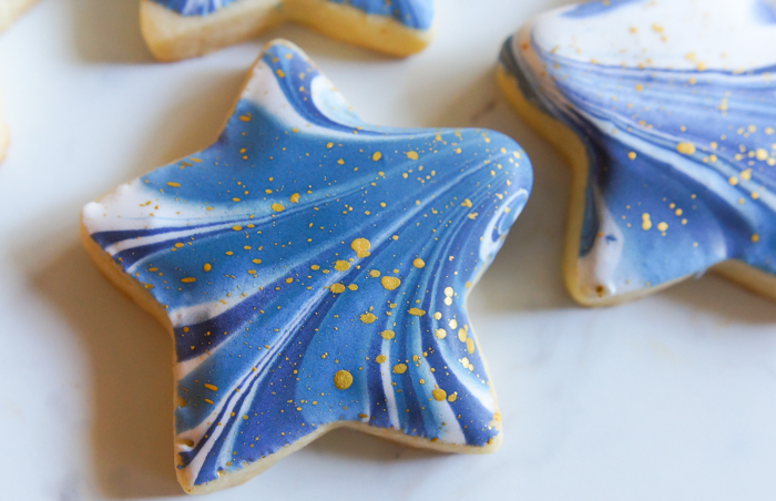 Marbled + Gold-Flecked Star Cookies | Bake at 350°