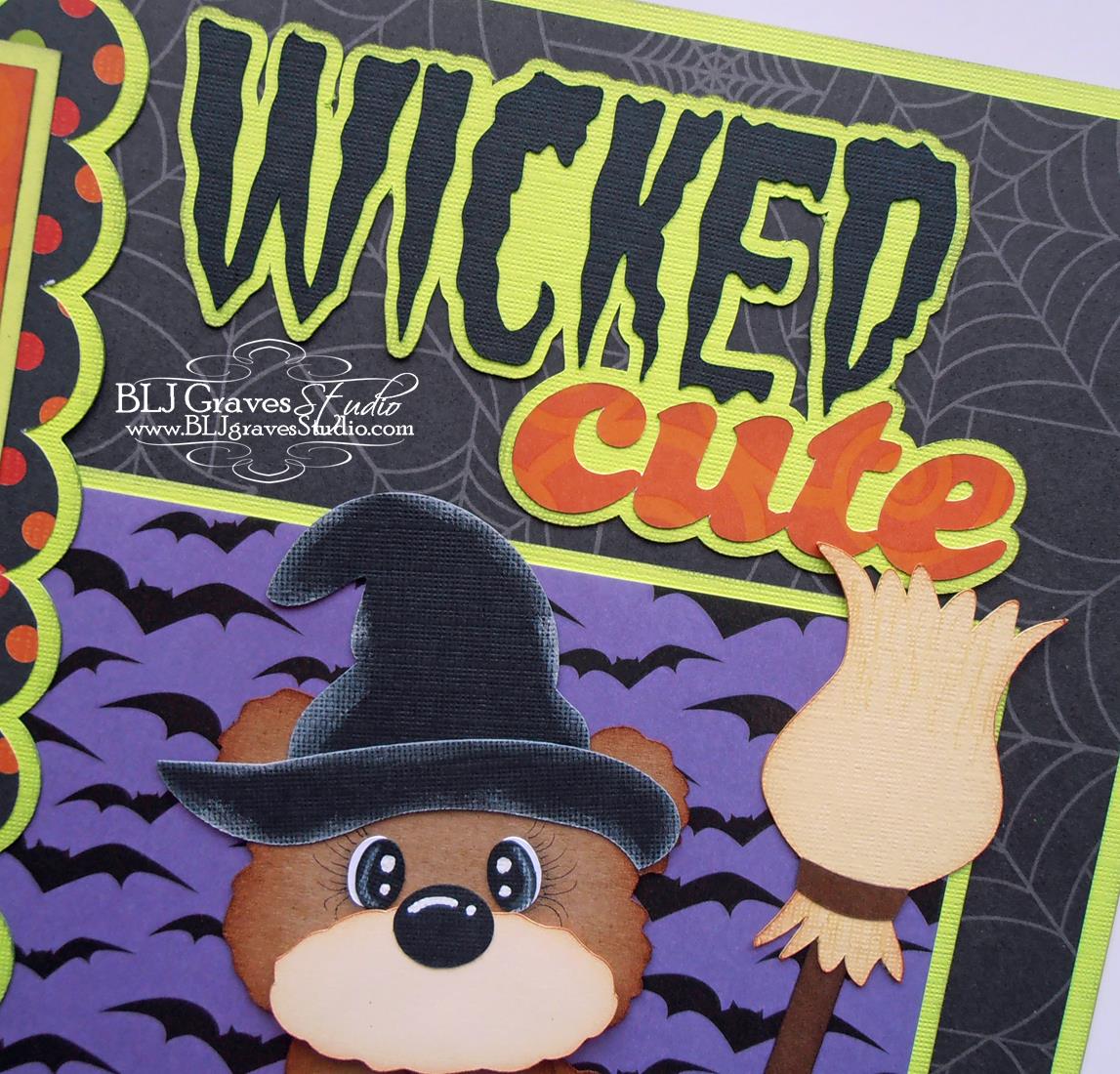 BLJ Graves Studio: Halloween Scrapbook Page - Wicked Cute Bear