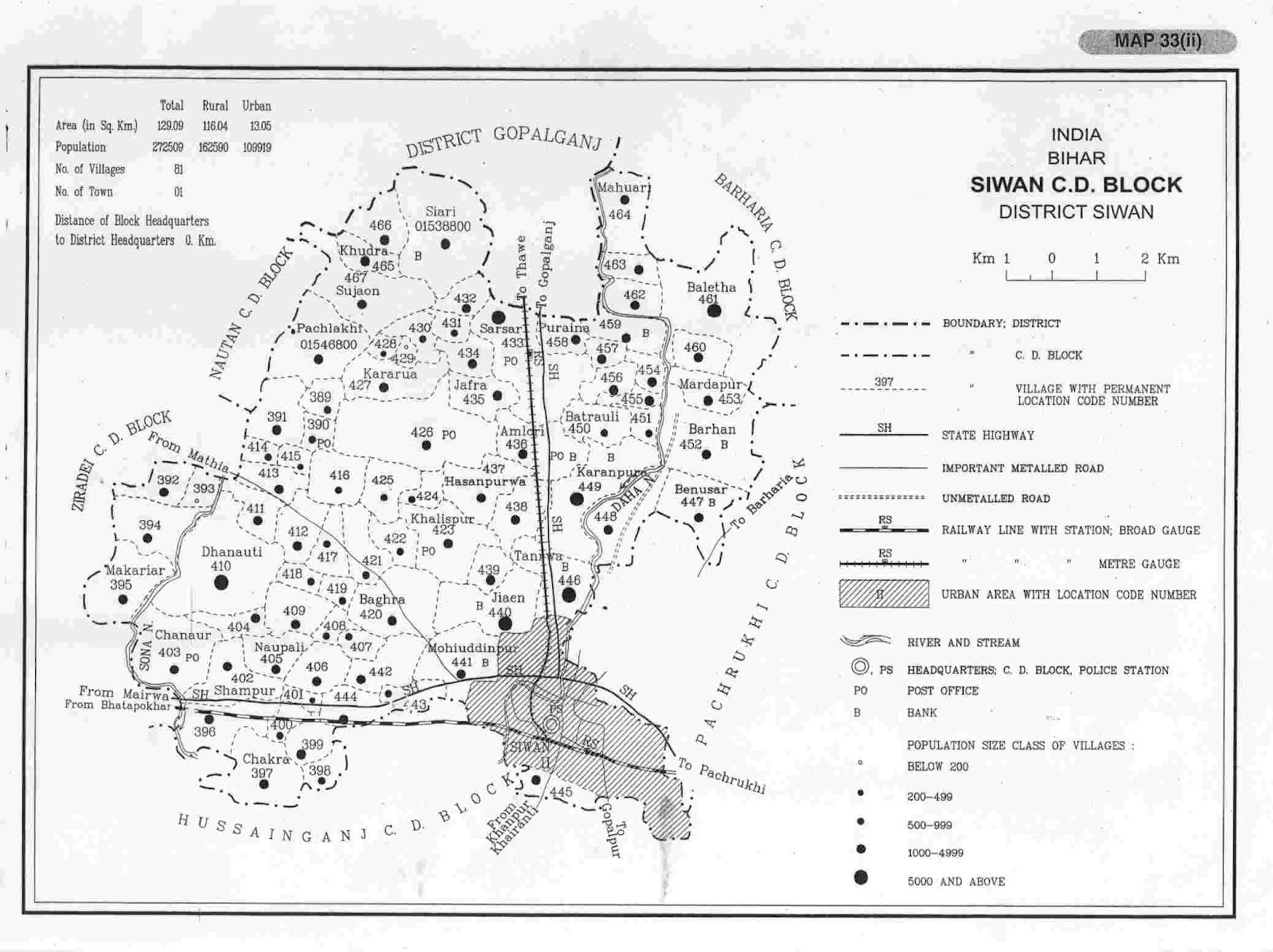 SiwanIndia: Siwan C.D Block Map