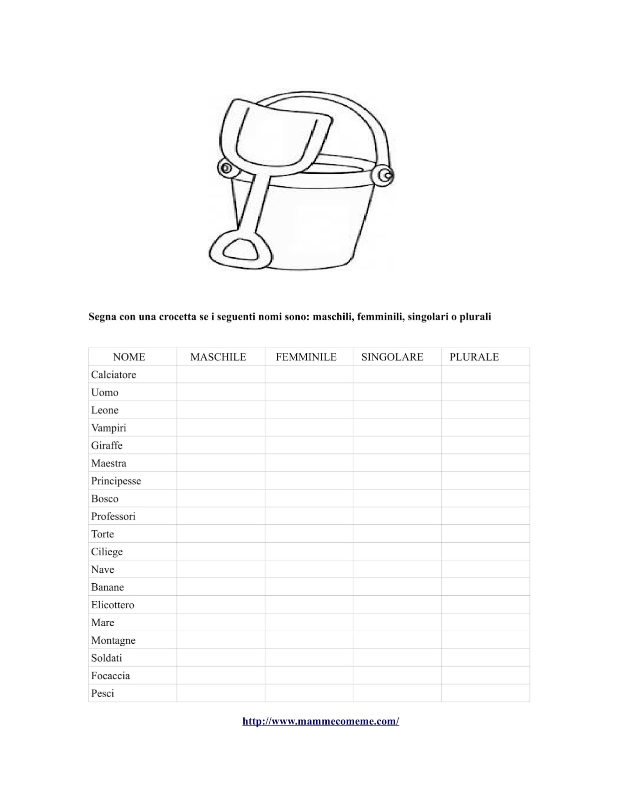 Mamme come me: Schede di ripasso di italiano classe terza elementare