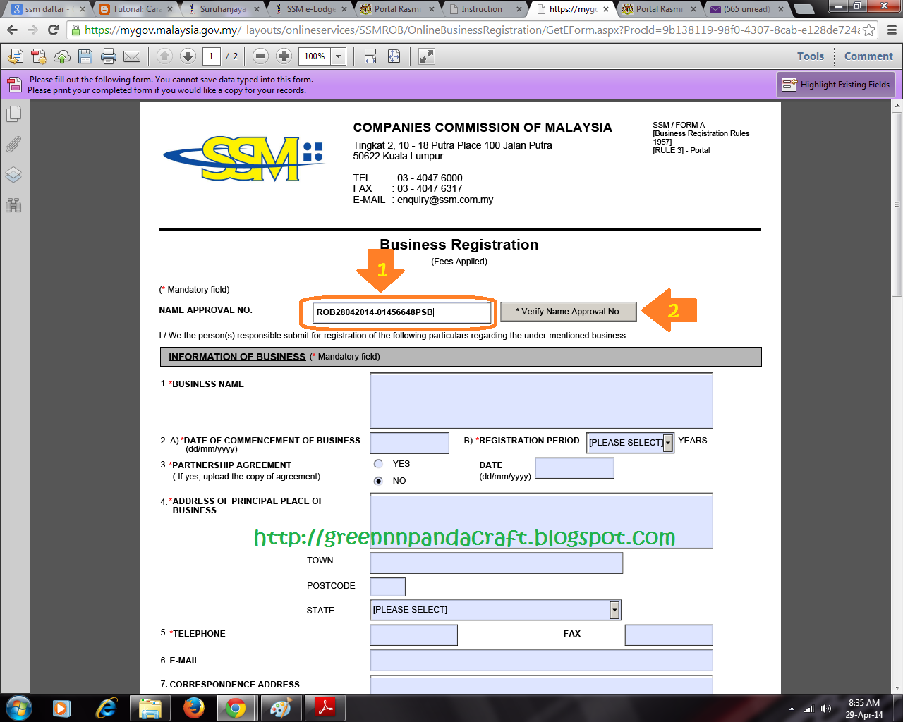 Greennnpanda Craft: [Tutorial] SSM Business Online Registration ...