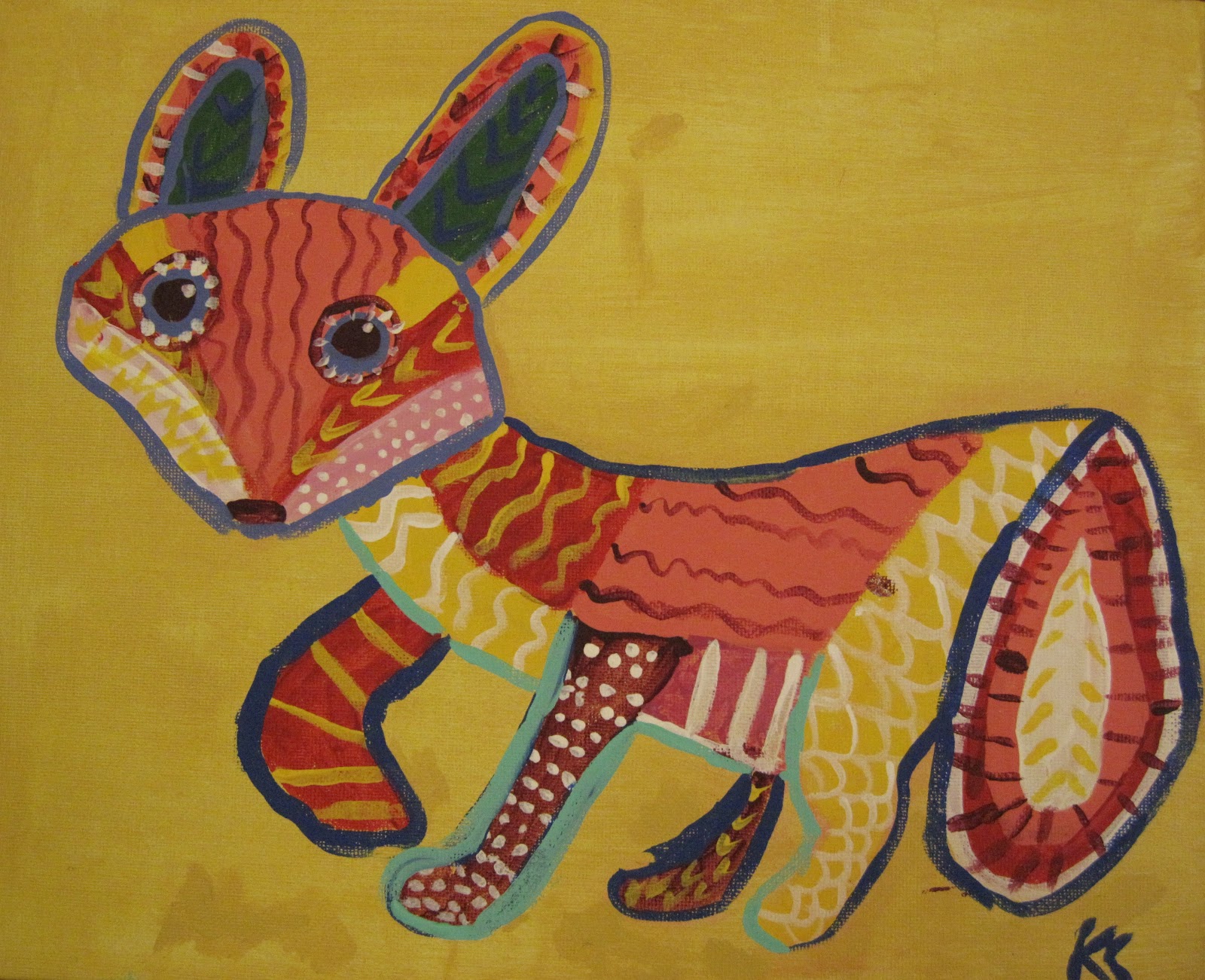 Angela Anderson Art Blog: Whimsical Fox Painting - After School Art