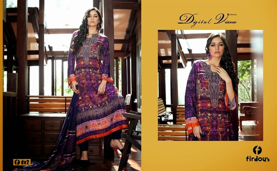 Best Linen Dress for Girls by Firdous | Firdous Viscose Collection 2014 ...