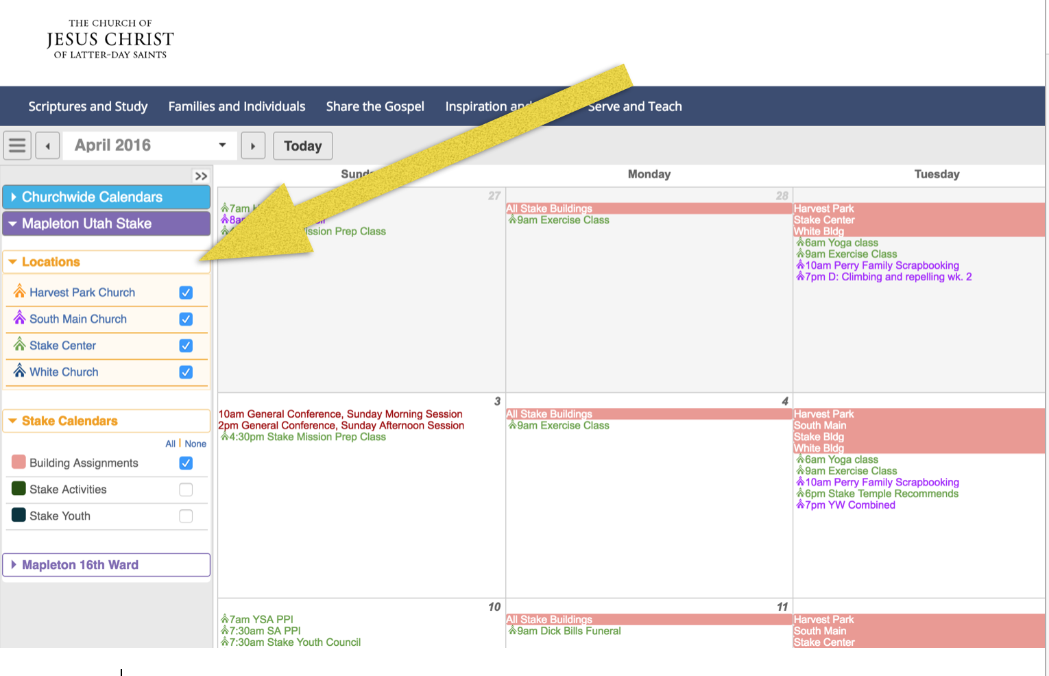 Mapleton Stake Building Reservations: 2017