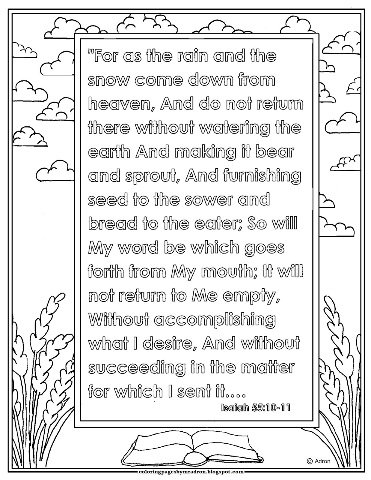 Coloring Pages for Kids by Mr. Adron: Isaiah 55:10-11 Printable ...