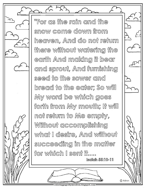 Coloring Pages for Kids by Mr. Adron: Isaiah 55:10-11 Printable ...