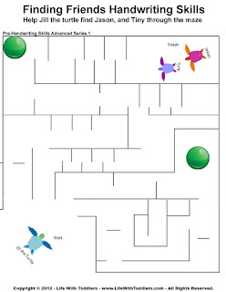 Life with Toddlers: Toddler Basic Practice Pre-Handwriting Turtle Maze ...