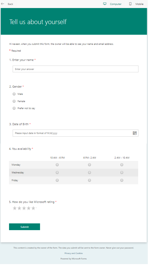 SharePoint Elementary: Introduction to Microsoft forms