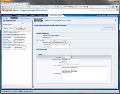 Oracle Fusion Middleware Security: OIM 11g Notifications