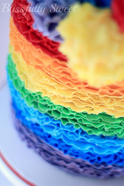 Blissfully Sweet: A Rainbow Rufflicious Birthday Cake