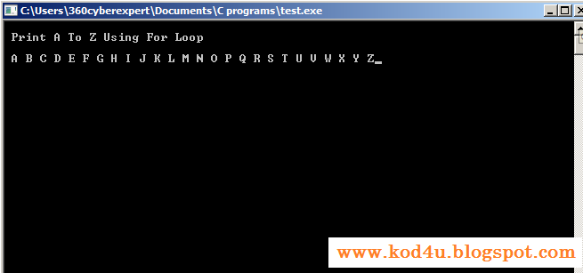 C Program Print A To Z Using For Loop c-program-print-a-to-z-using-for-loop