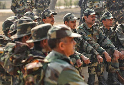 Indian Territorial Army: Lt Col Kapil Dev at Military training in Delhi.