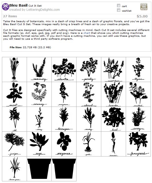 i love 2 cut paper: Day 14 - Bleu Basil Cut It's (ai, dxf, eps, gsd ...