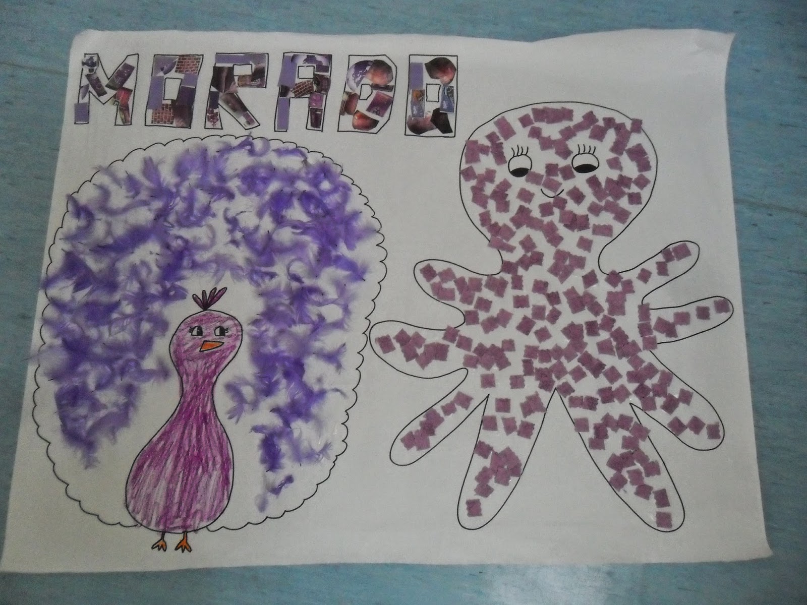 Materiales para Educación Infantil: MURAL COLOR MORADO