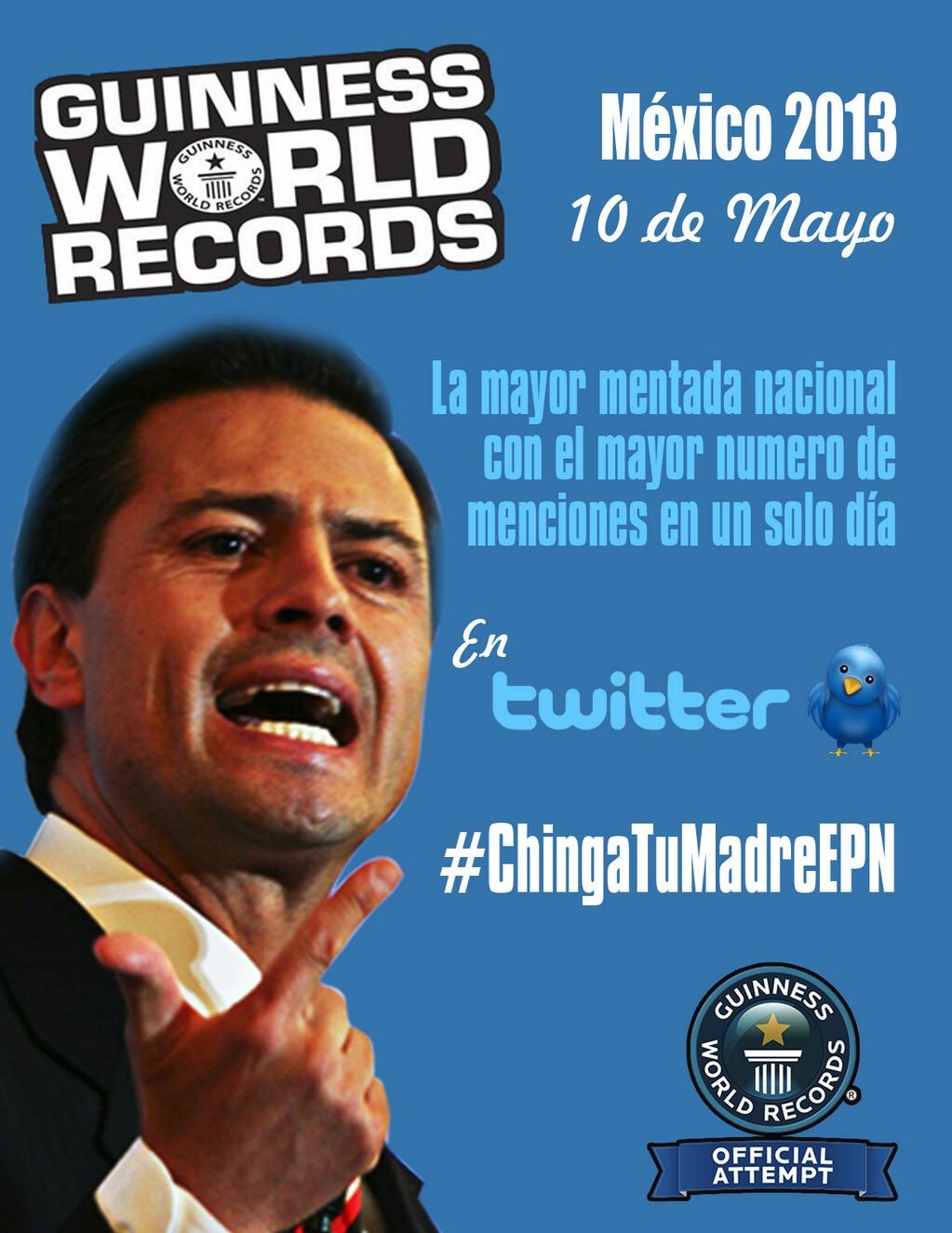 El Blog de Izquierda: Twitteros quieren récord Guinness de mentadas a EPN