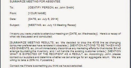 Post Meeting Summary Letter