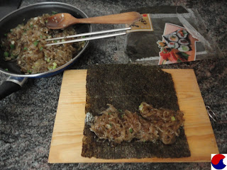 Comiéndome Corea: Kim mari, 김 말이. Comida callejera coreana.