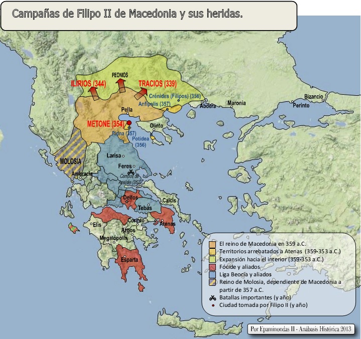 Anábasis Histórica: Las heridas de batalla de Filipo II de Macedonia ...